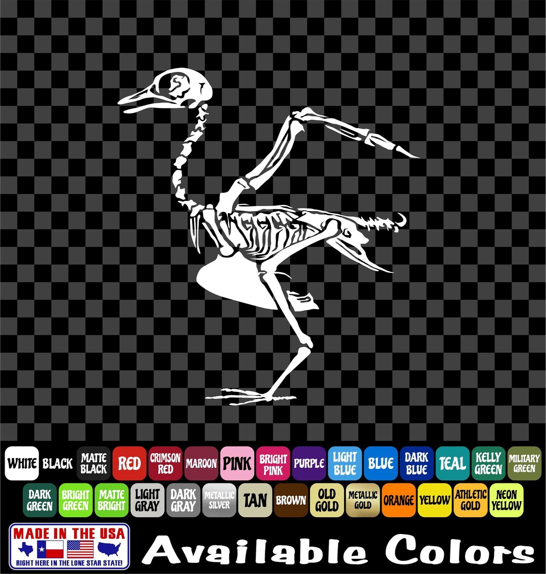 Bird Skeleton Sticker Duck Waterfowl Hunting Mallards Hunt Vinyl Decal ...