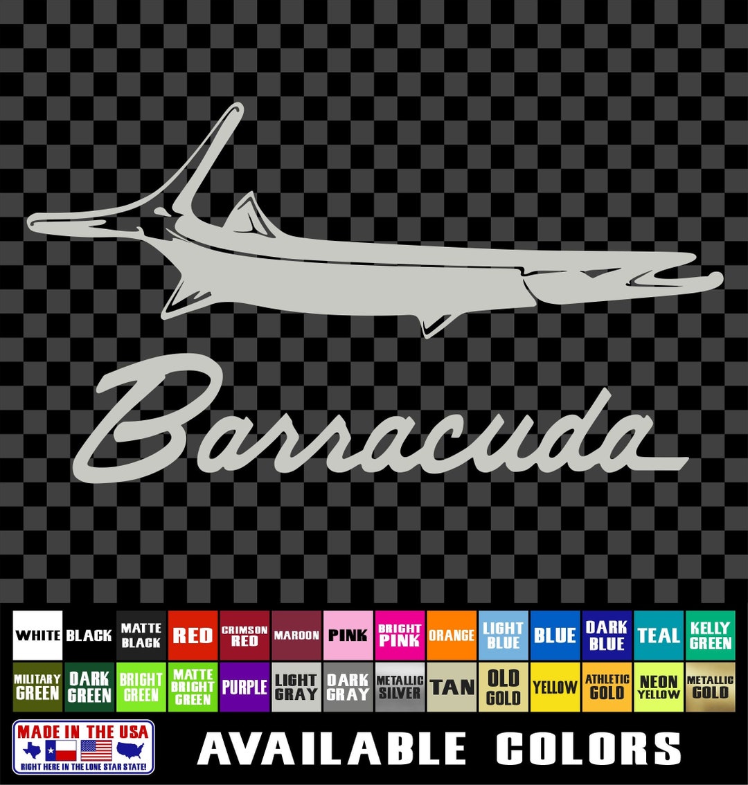 PLYMOUTH BARRACUDA Sticker Cuda Pony Classic Muscle Car Vinyl Decal - Etsy