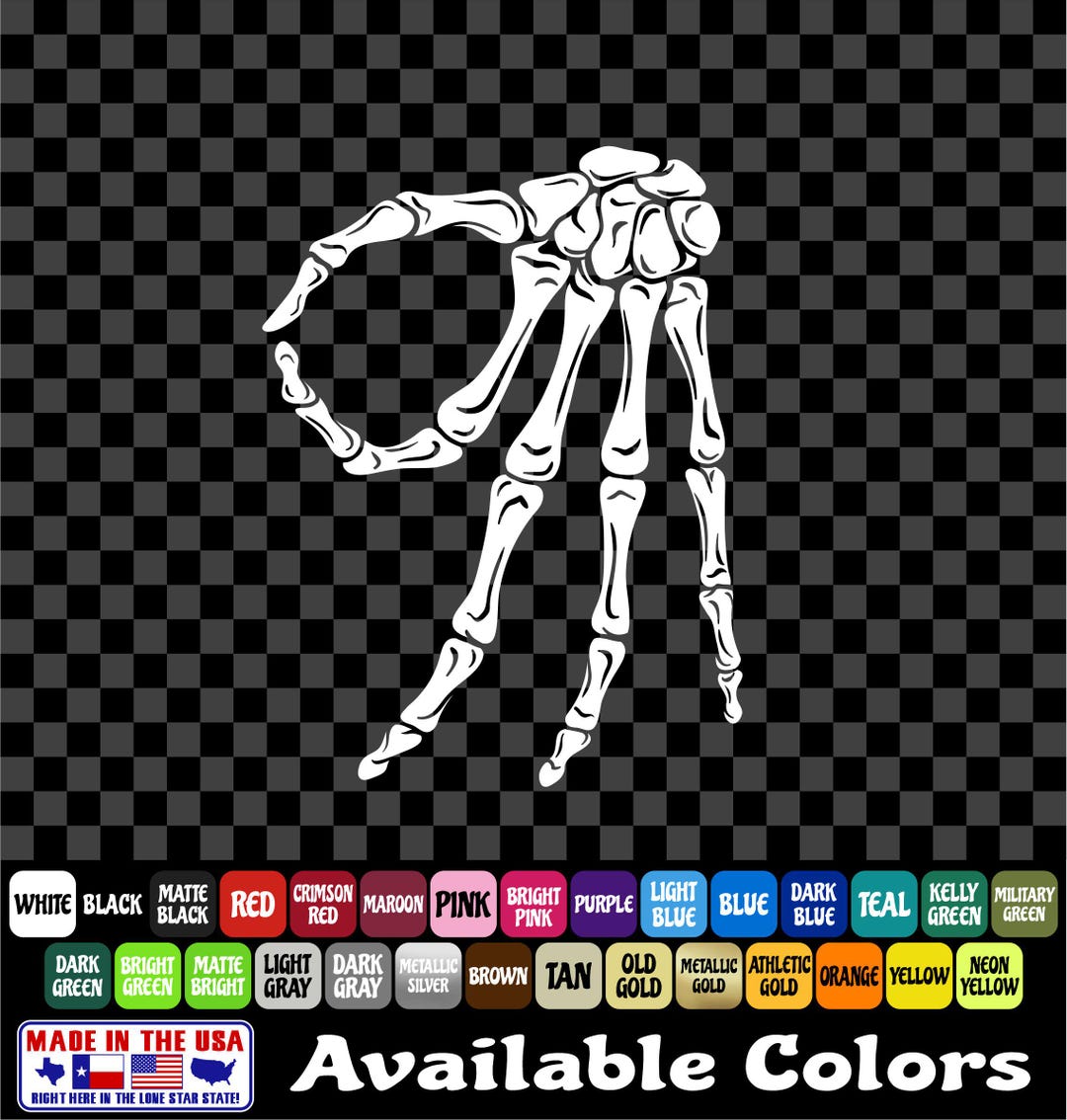 CIRCLE Hand Punch Game Sticker Skeleton Made You Look Gotcha Sneaky ...