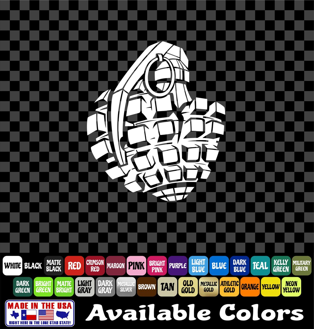Hand Grenade Sticker Tactical Decal Heart Pineapple Military Fun Vinyl ...