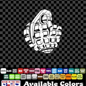 Hand Grenade Sticker Tactical Decal Heart Pineapple Military Fun Vinyl ...