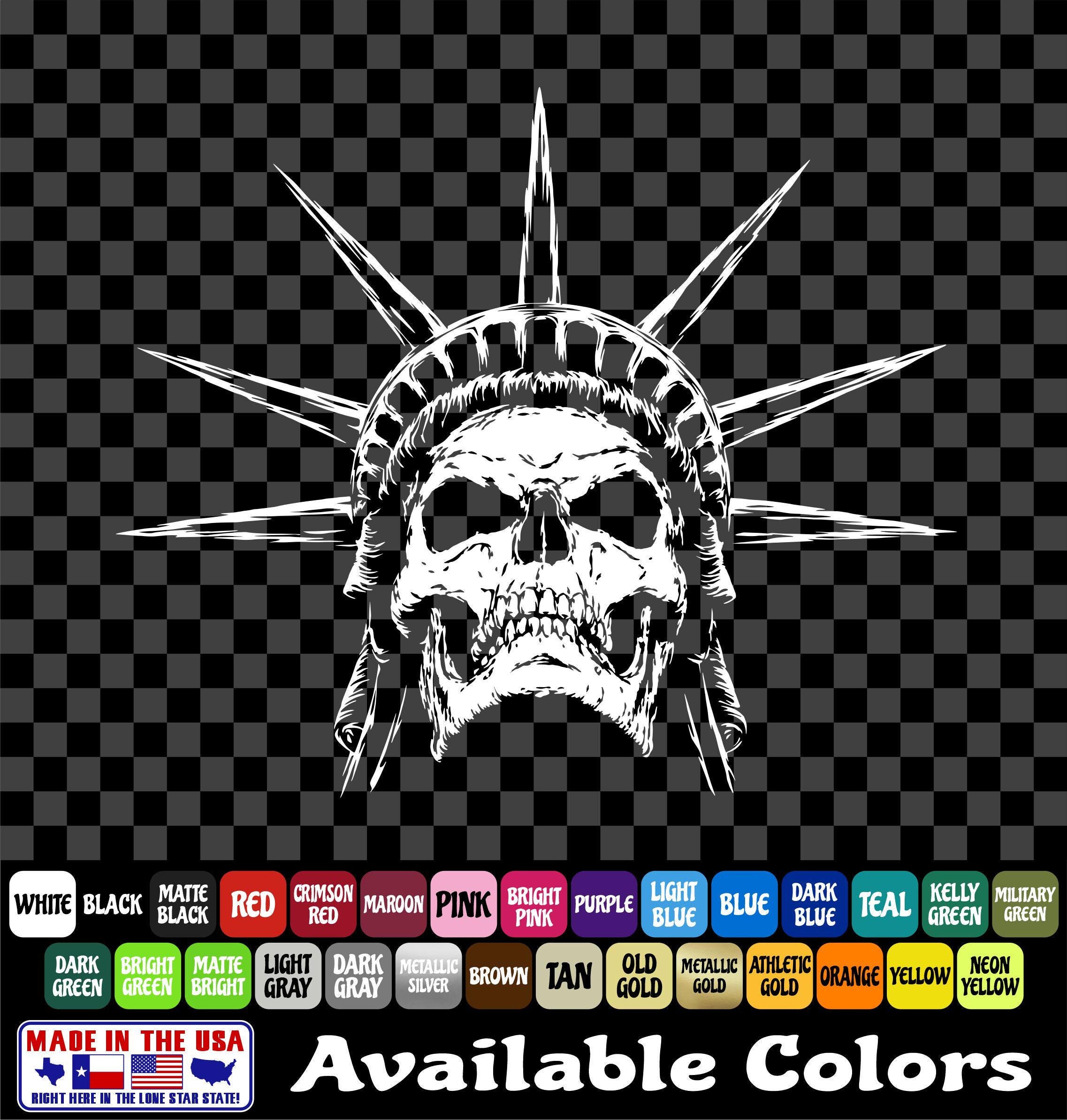 Statue of Liberty Sticker America Patriot Skull Skeleton Vinyl Window ...