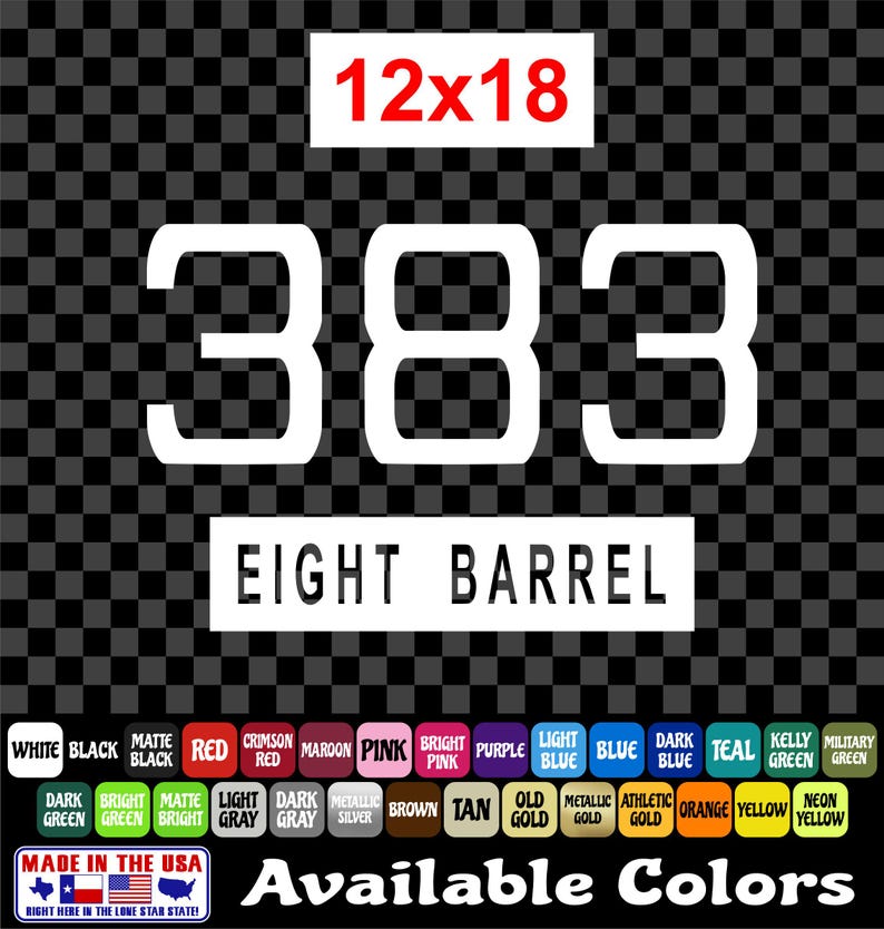 383 Eight Barrel Dodge Barracuda Carbonator Vinyl Decal Sticker - Etsy