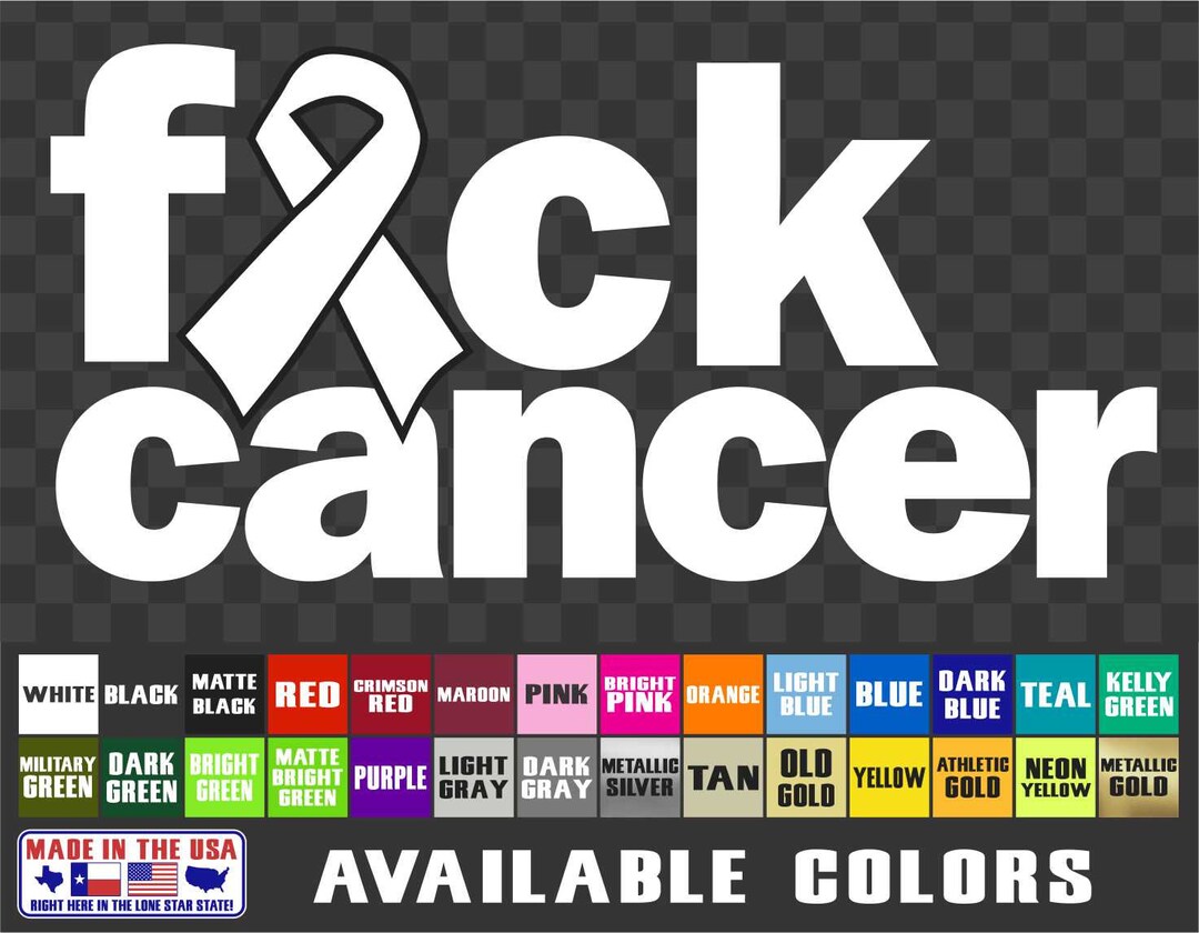 F Cancer Sticker Awareness Ribbon Fight Vinyl Decal Car Truck - Etsy