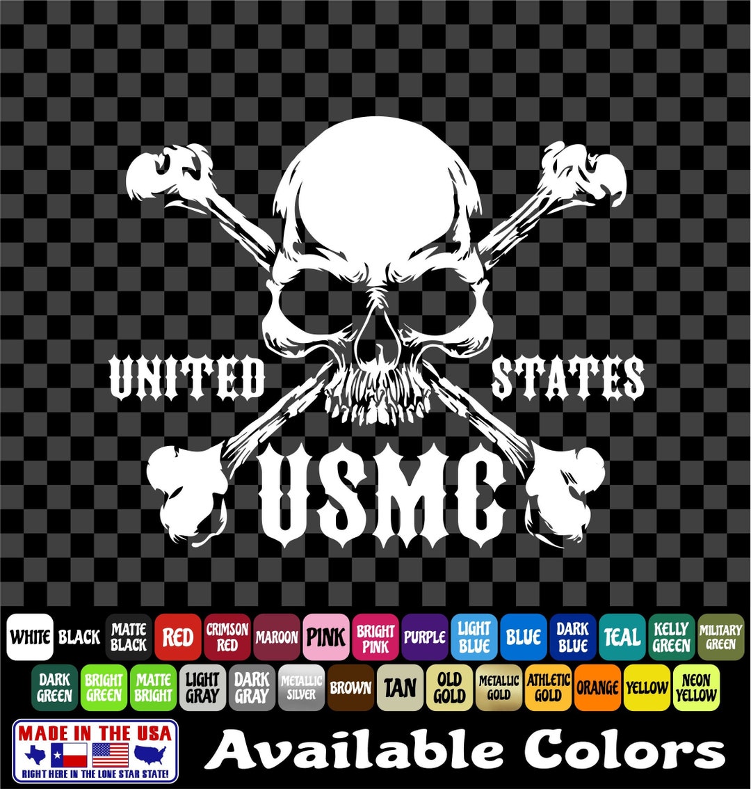 USMC Marine Corps Sticker Military Veteran United States Window Vinyl ...