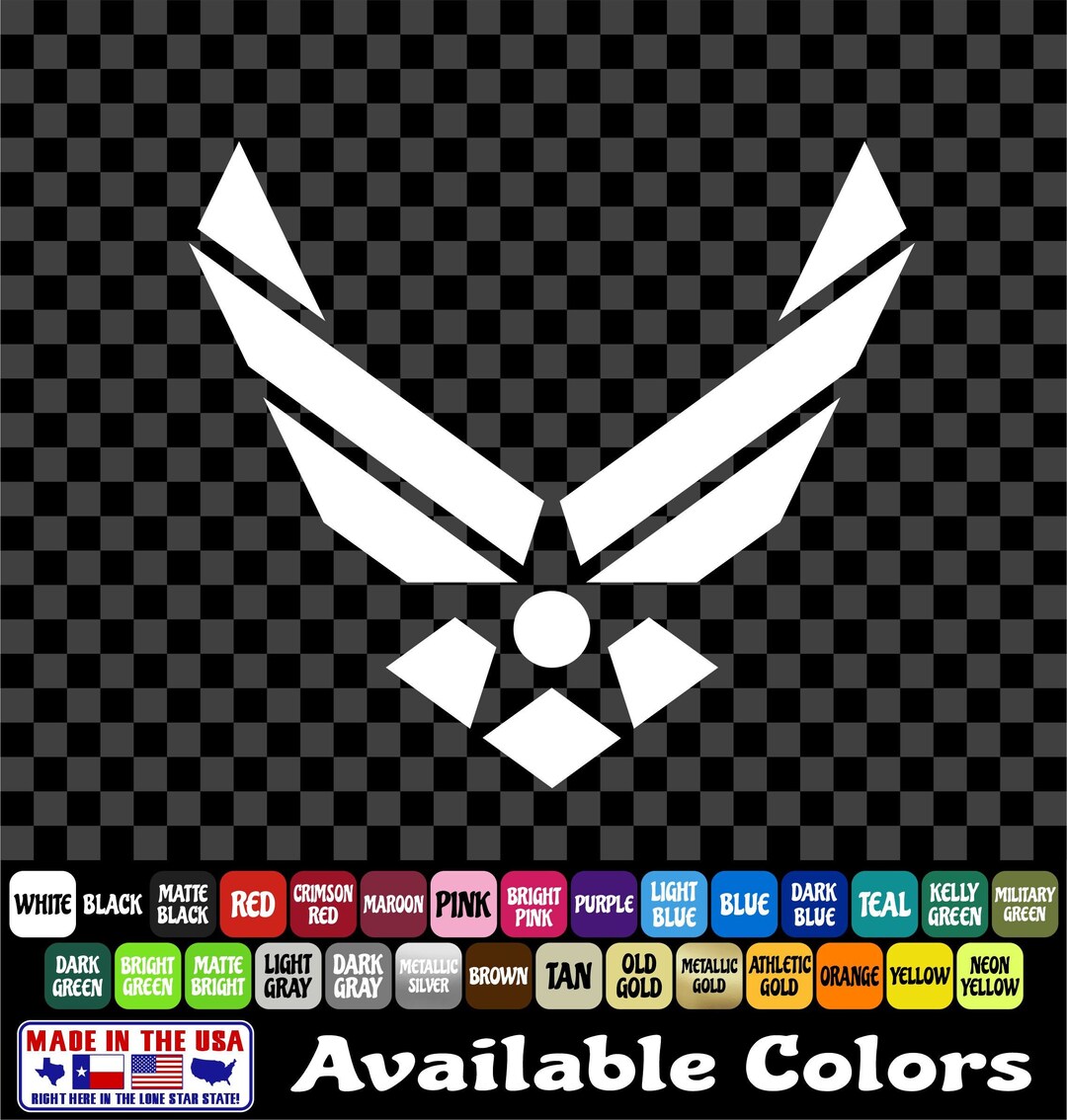 US Air Force Sticker USAF Wings Military Vinyl Decal Car Truck Window ...