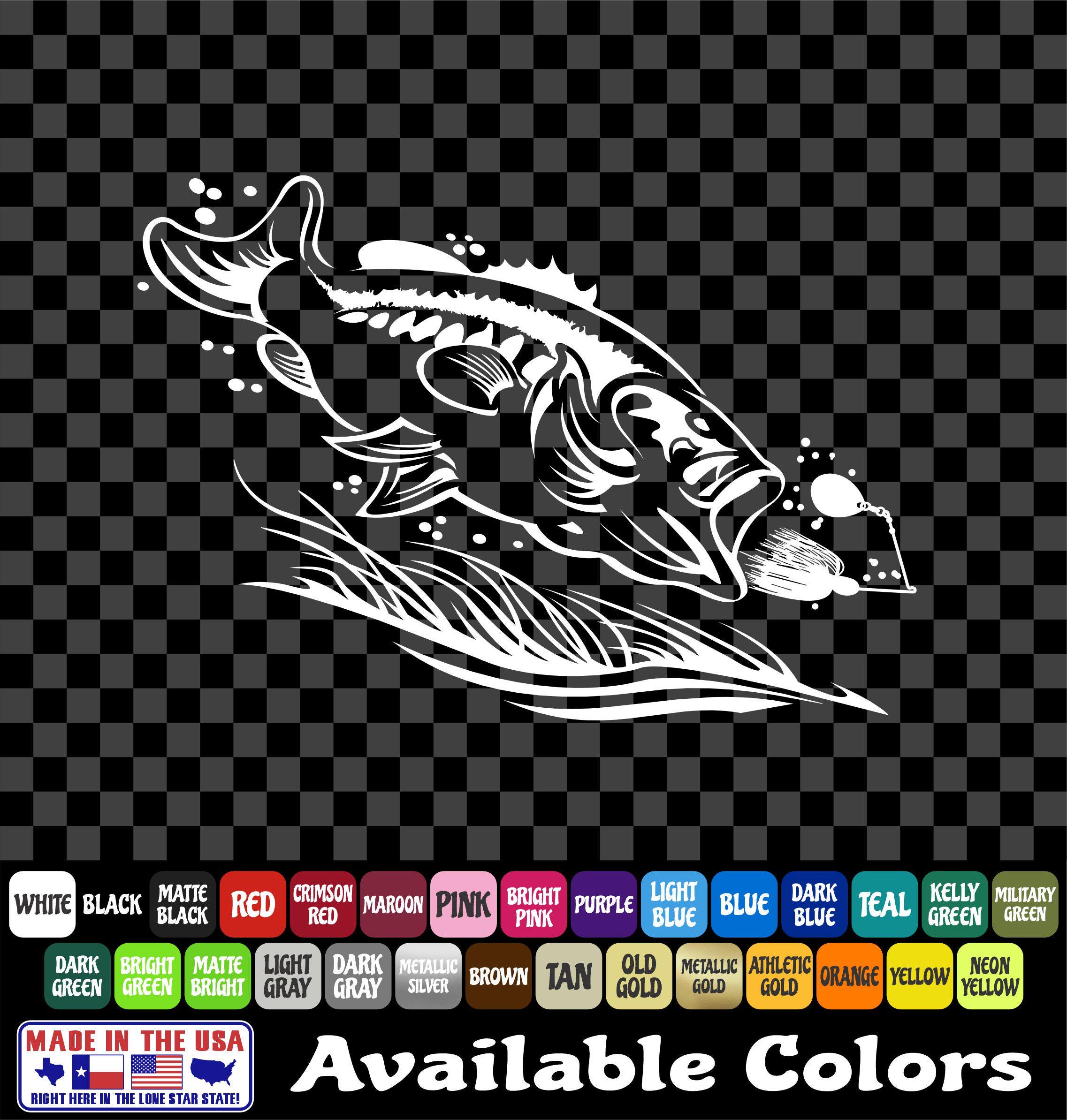 Largemouth Bass Sticker Spinner Bait Lure Fishing Decal Boat Jig Car ...