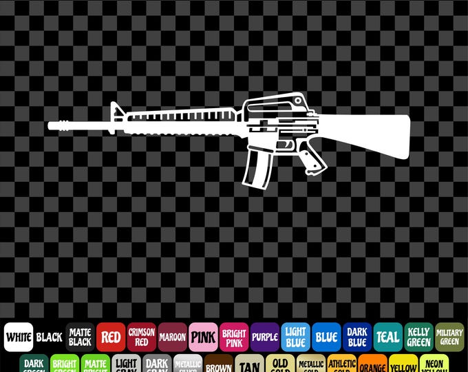 Tactical Airsoft AR15 .556 Assault Rifle Machine Gun Military Vinyl ...