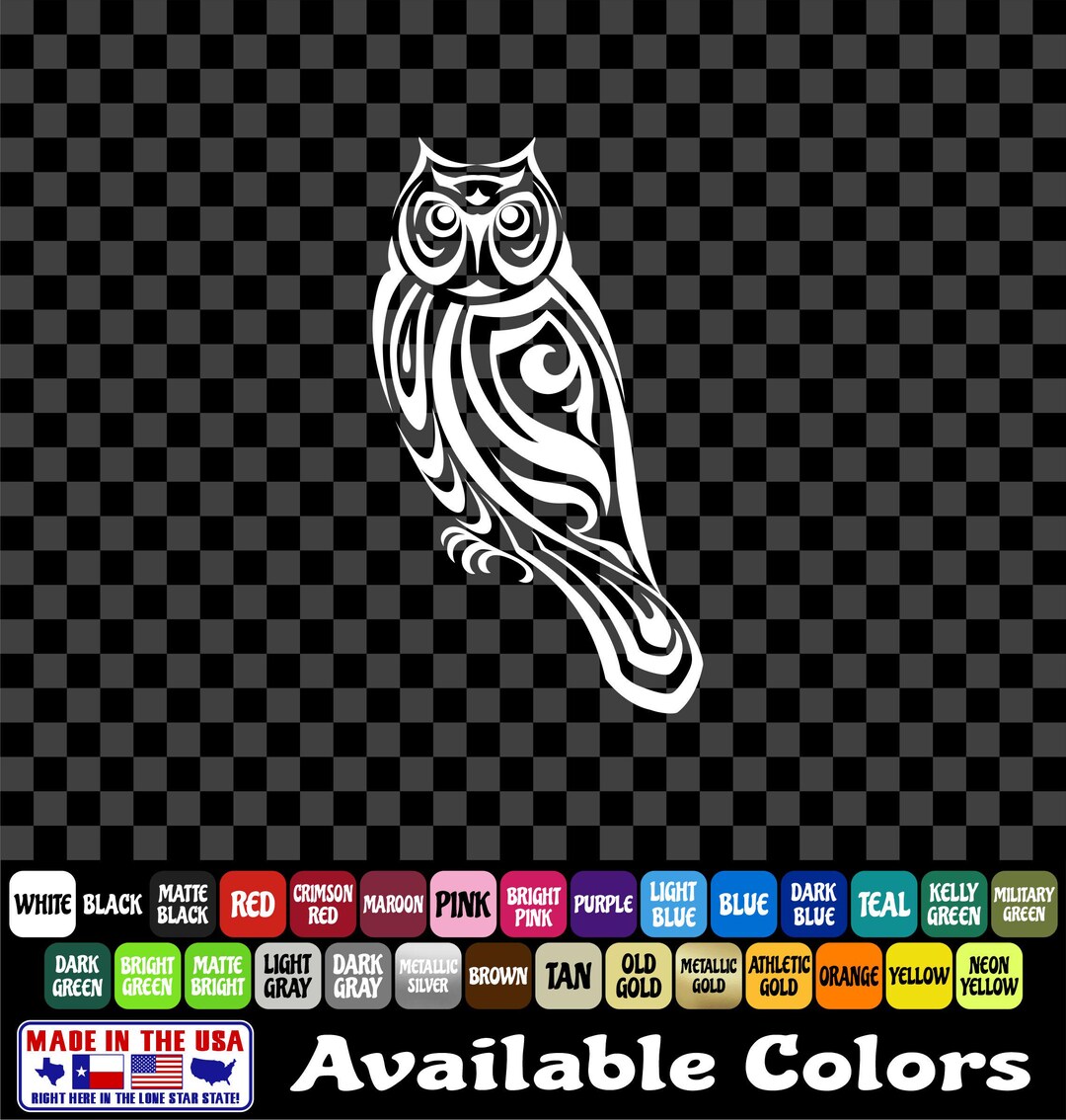 Owl Sticker Birds Fun Vinyl Decal - Etsy