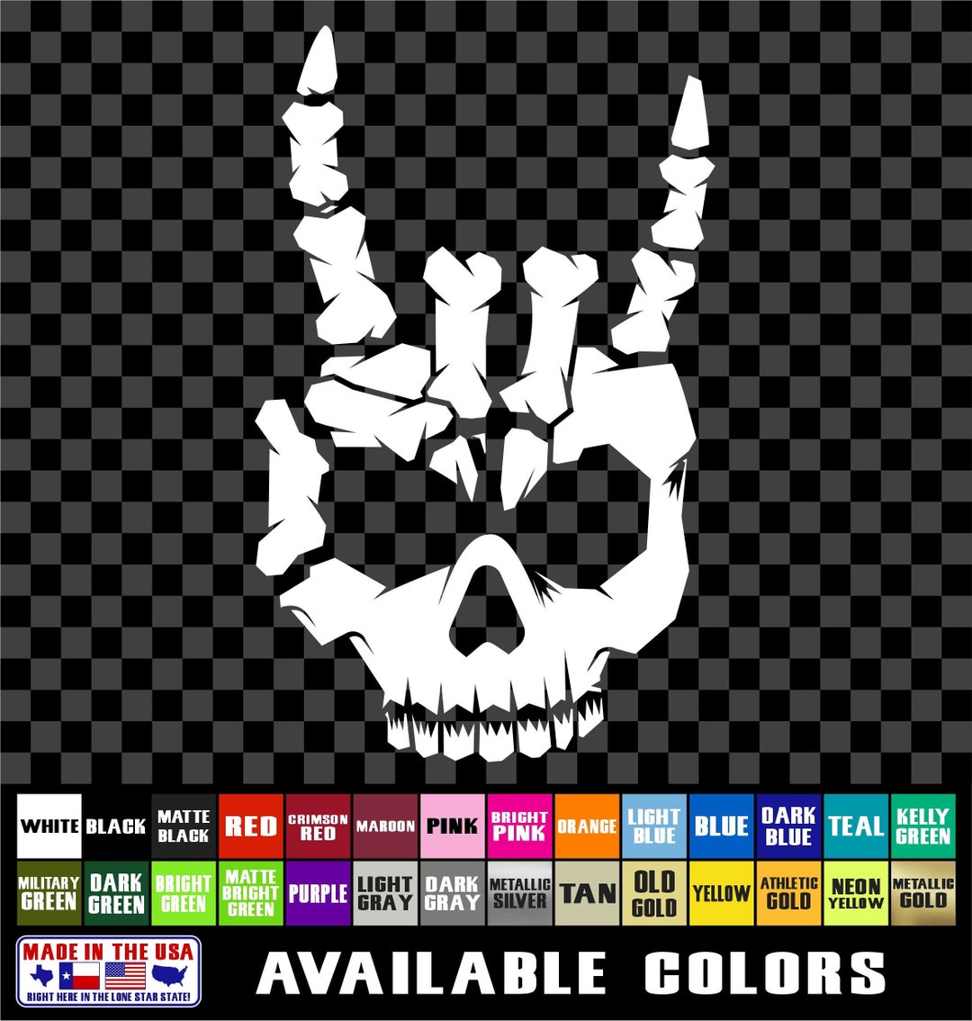 Skeleton Hand Metal Horns Sticker Rock & Roll Skull Vinyl Fun - Etsy