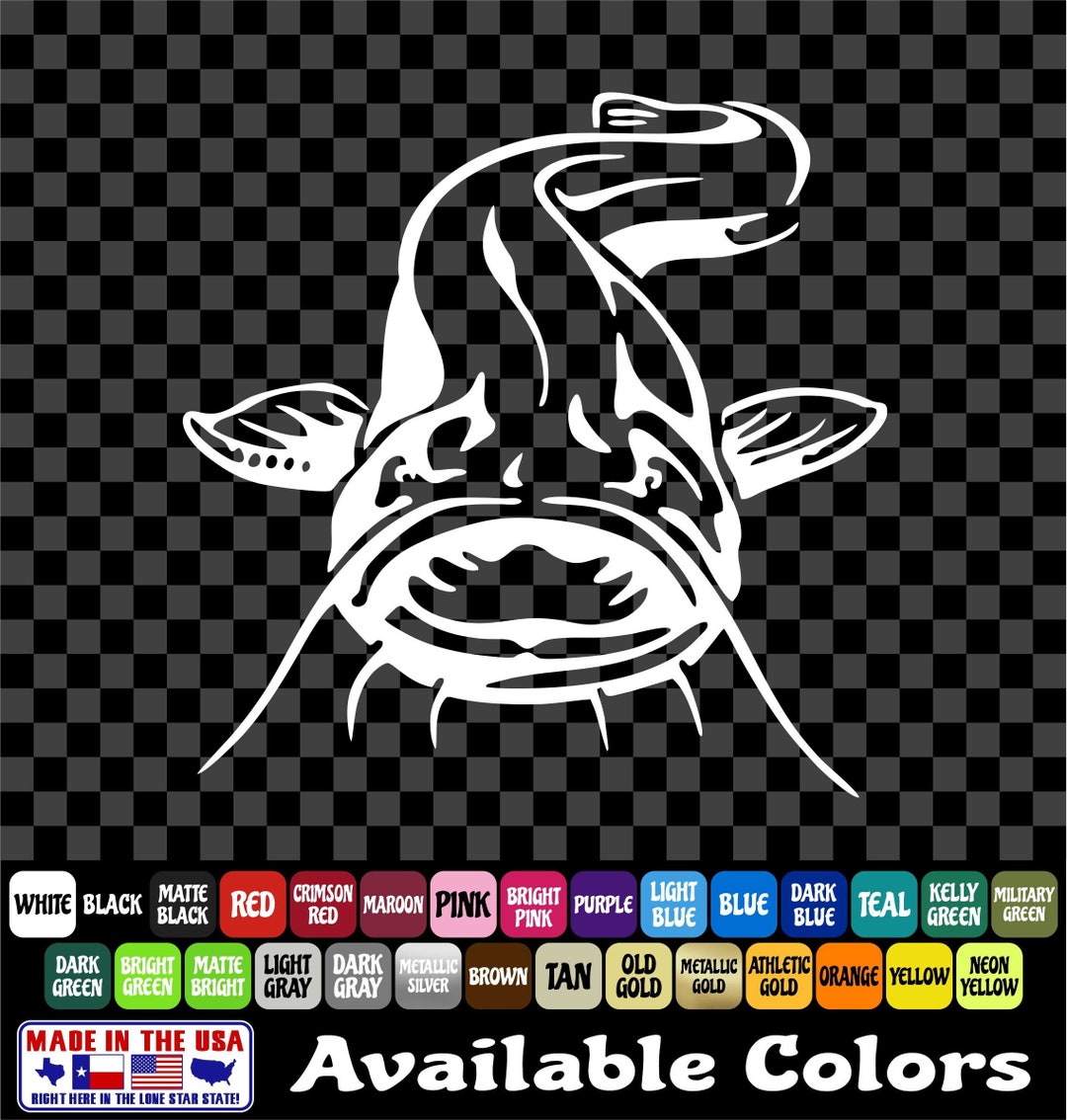 Flathead Catfish Fish Sticker Fishing Noodling Vinyl Decal Car Truck ...