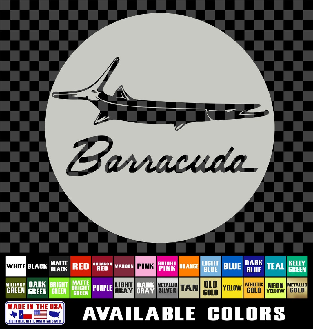 PLYMOUTH BARRACUDA CUDA Muscle Car Sticker Vinyl Decal 5.5x5.5 - Etsy