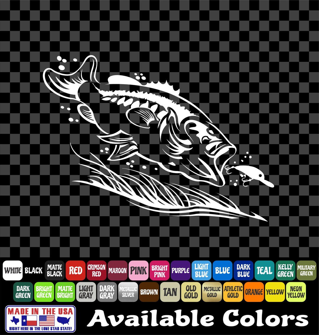 Largemouth Bass Sticker Crank Bait Lure Fishing Decal Boat Jig Vinyl ...