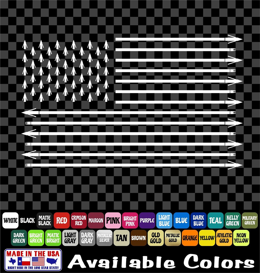 BOWFISHING ARROW American Flag Sticker Vinyl Decal Bow Fishing Fish Air ...