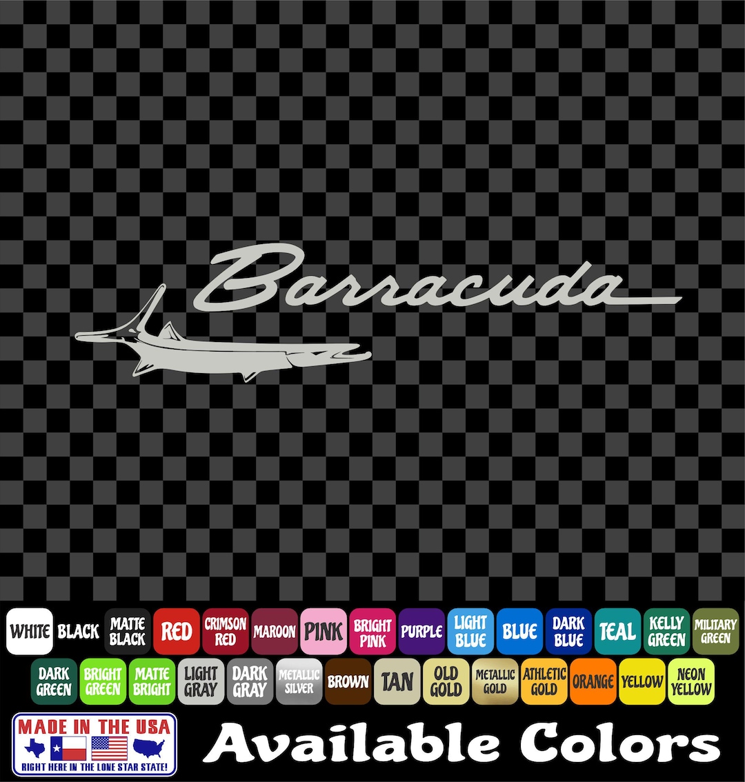 PLYMOUTH BARRACUDA CUDA Muscle Car Sticker Vinyl Decal 2.25x10 - Etsy