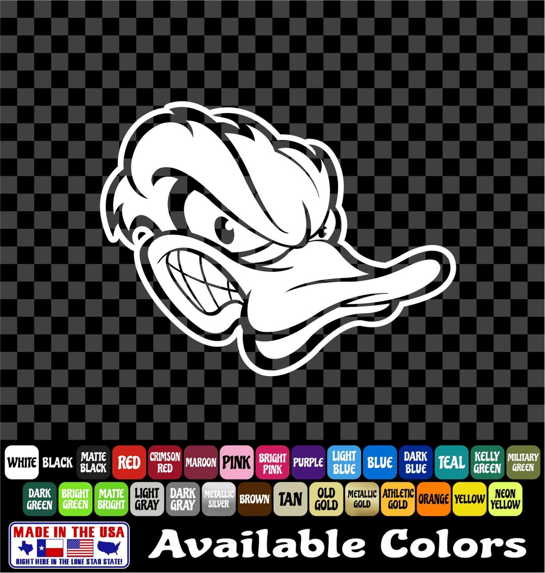 Angry Duck Head Sticker Mascot Hunting Birds Waterfowl Oregon Fun Vinyl ...