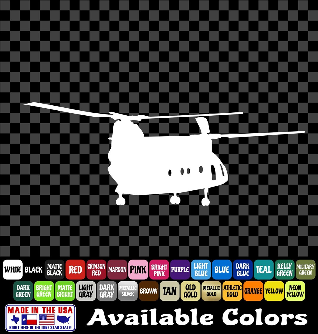 Boeing CH-47 Chinook 46 Helicopter Military War Aircraft Pilot Decal ...