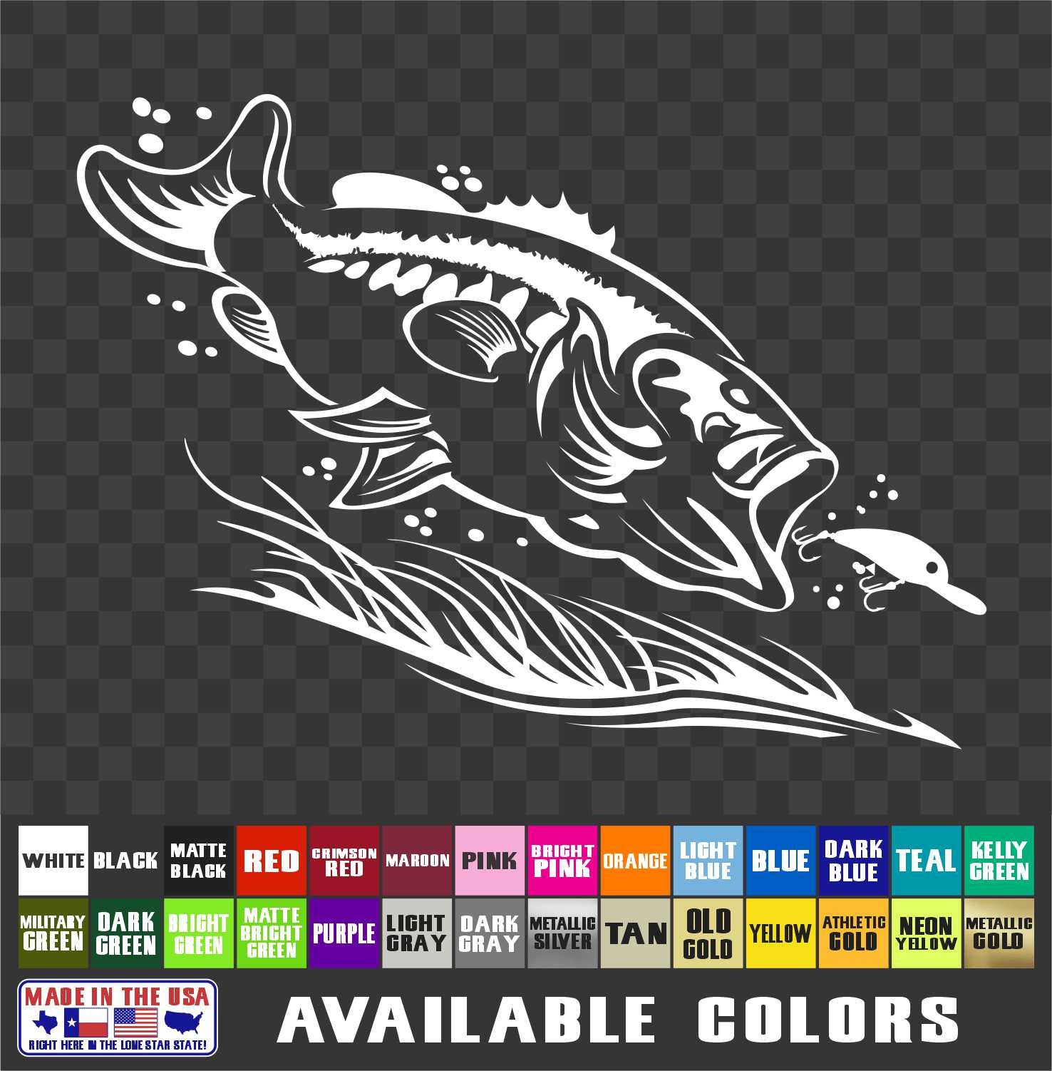LARGEMOUTH BASS Sticker Crank Bait Lure Deep Fishing Decal | Etsy