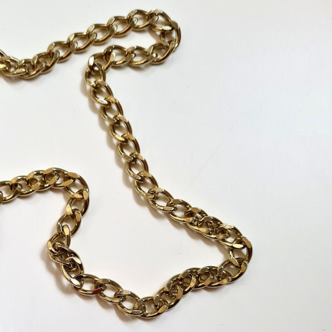 Gold 8mm Diamond Cut Curb Chain - Choose Length. - Etsy