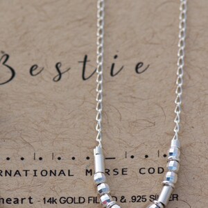 Best Friend Gift / Bestie Silver Morse Code Chain Choker Necklace ...