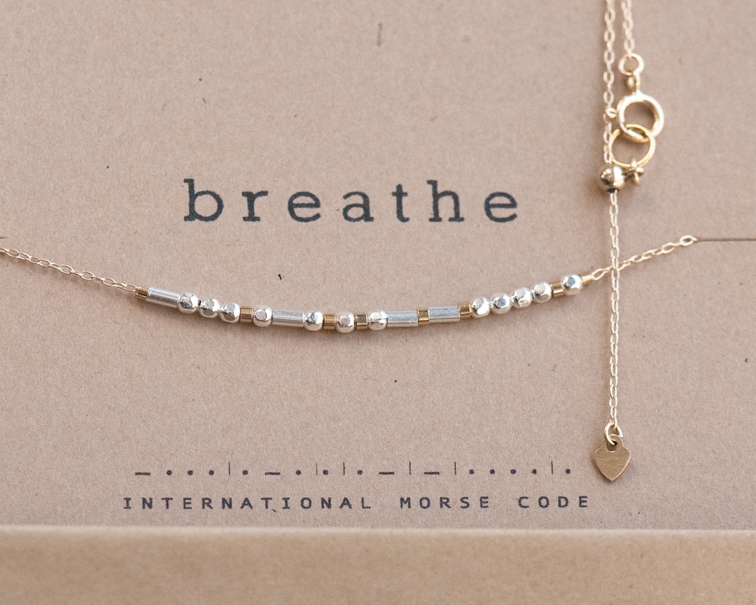 Morse Code Breathe Necklace or Personalize It to Spell Any Custom Word ...