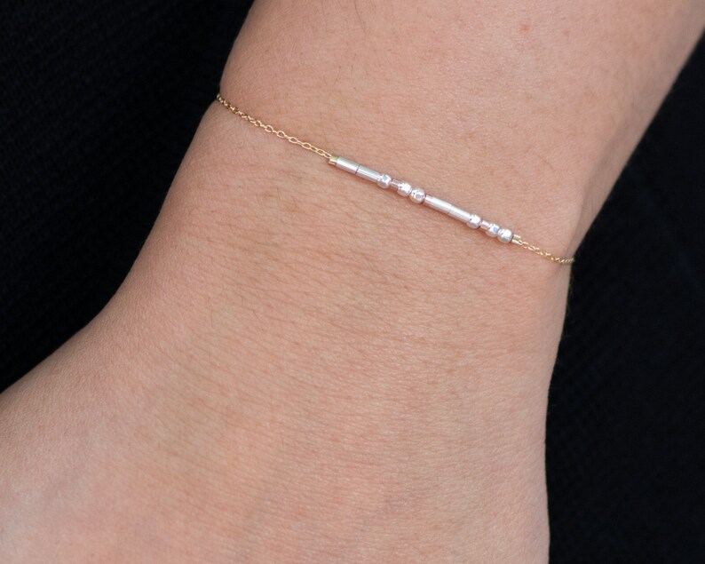 Custom Chain Morse Code Bracelet Custom Morse Code Chain Etsy