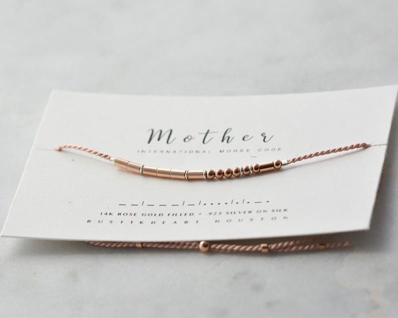 Custom Bestie Rose Gold String Bracelet Personalized Best Etsy
