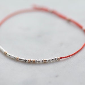 Morse Code Bracelet • Best Friend Gifts • Orange String Bracelet With ...