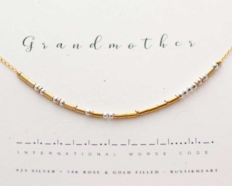 Personalized Morse Code Necklace, Mothers Day Gift, Mom Grandma Nana ...