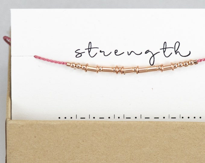 Strength Morse Code Bracelet Strong Morse Code Bracelet Friendship Gift ...