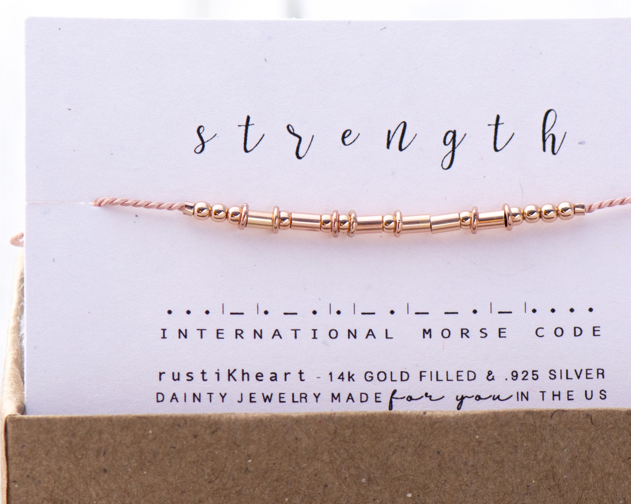Strength Morse Code Bracelet Strong Morse Code Bracelet - Etsy