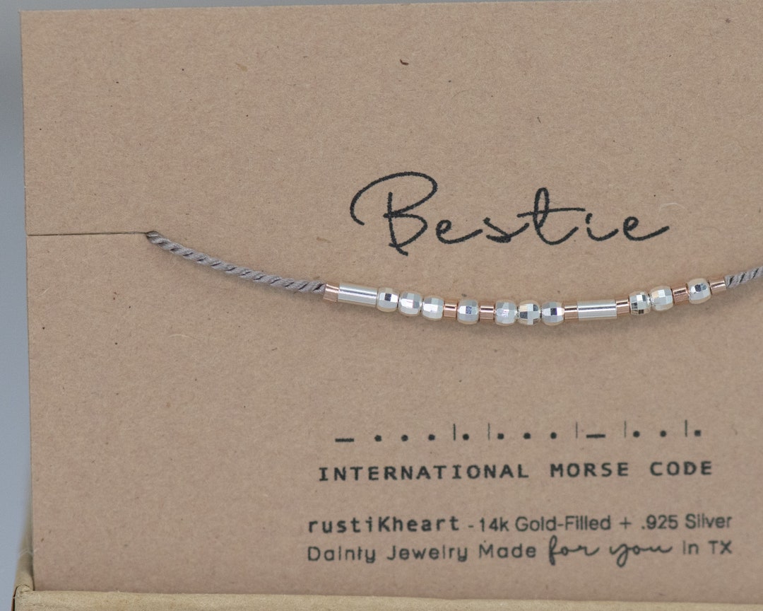 Bestie Morse Code Bracelet Bestie Gift Bracelet Sterling Silver ...