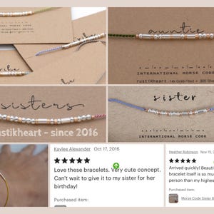 Sister Gift Morse Code Bracelet - Sister Bracelet or Other Words in ...