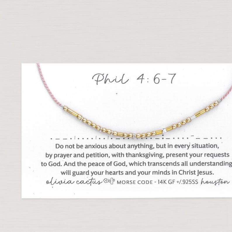 Do Not Be Anxious Bible Verse Morse Code Bracelet, Philippians 4:6 With ...