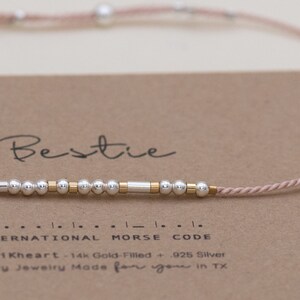 Bestie Morse Code Bracelet or Personalize With Any Custom Word in Morse ...