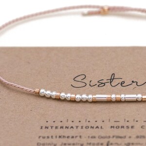Sister Gift Morse Code Bracelet - Sister Bracelet or Other Words in ...