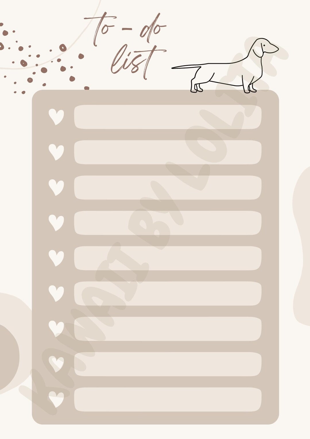 Simple Dachshund Themed | Monthly, Daily, Weekly To-do | Printable ...