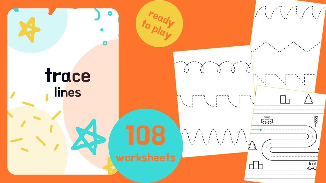 Line Tracing Fun: Printable Worksheets for Preschoolers to - Etsy