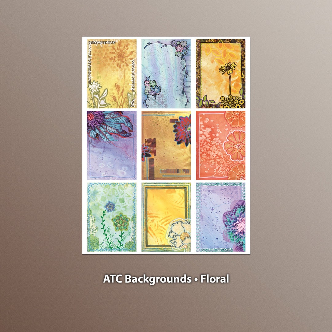 ATC Backgrounds, Digital Download, Floral Theme - Etsy