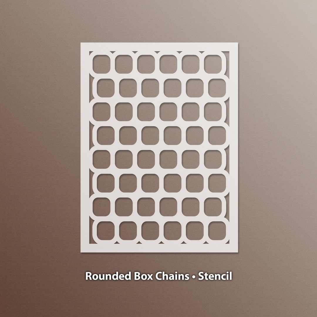 Rounded Box Chains Stencil - Etsy