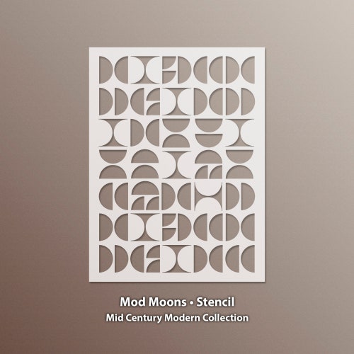 Cosmic Floral Chain Stencil Mid Century Modern Design - Etsy