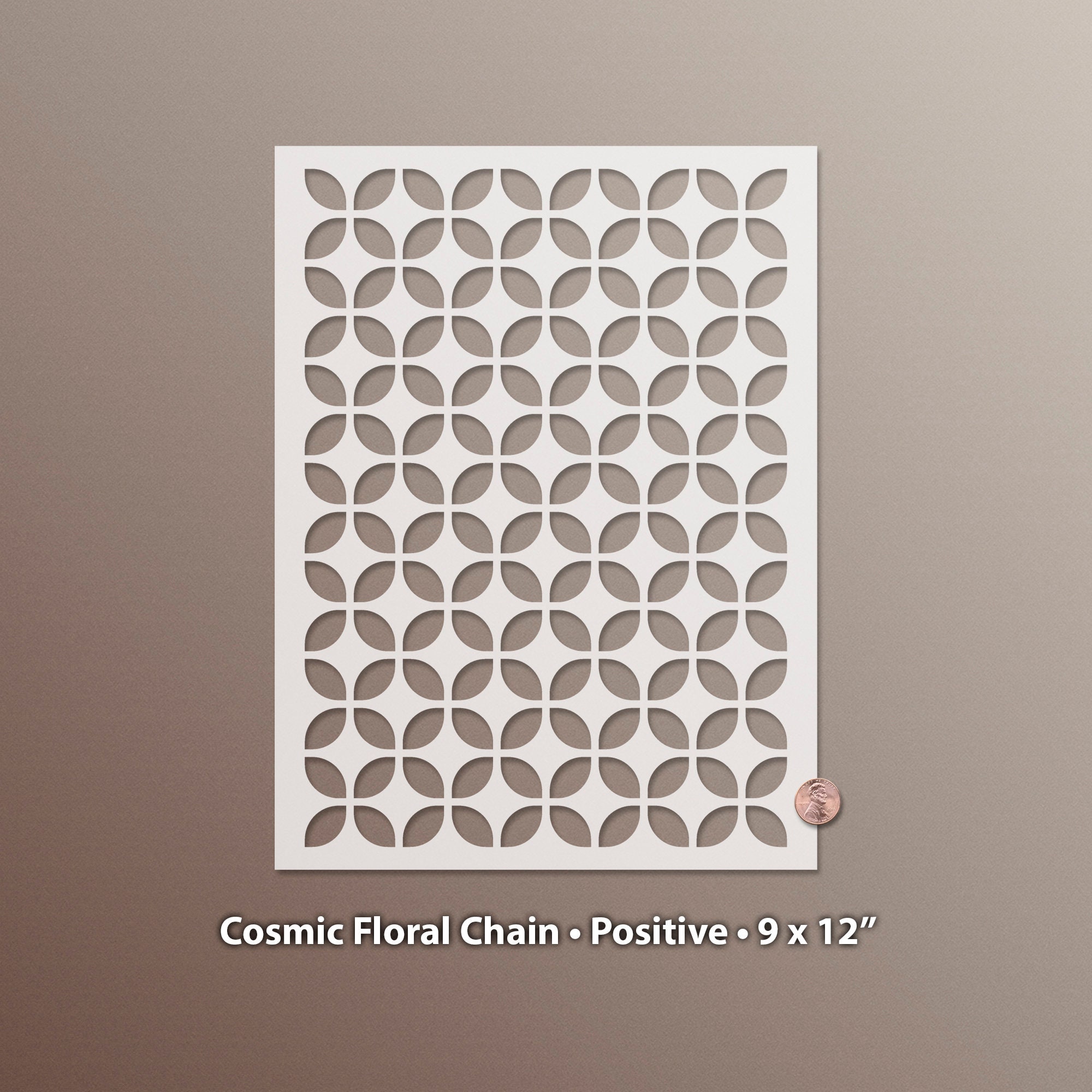 Cosmic Floral Chain Stencil Mid Century Modern Design - Etsy