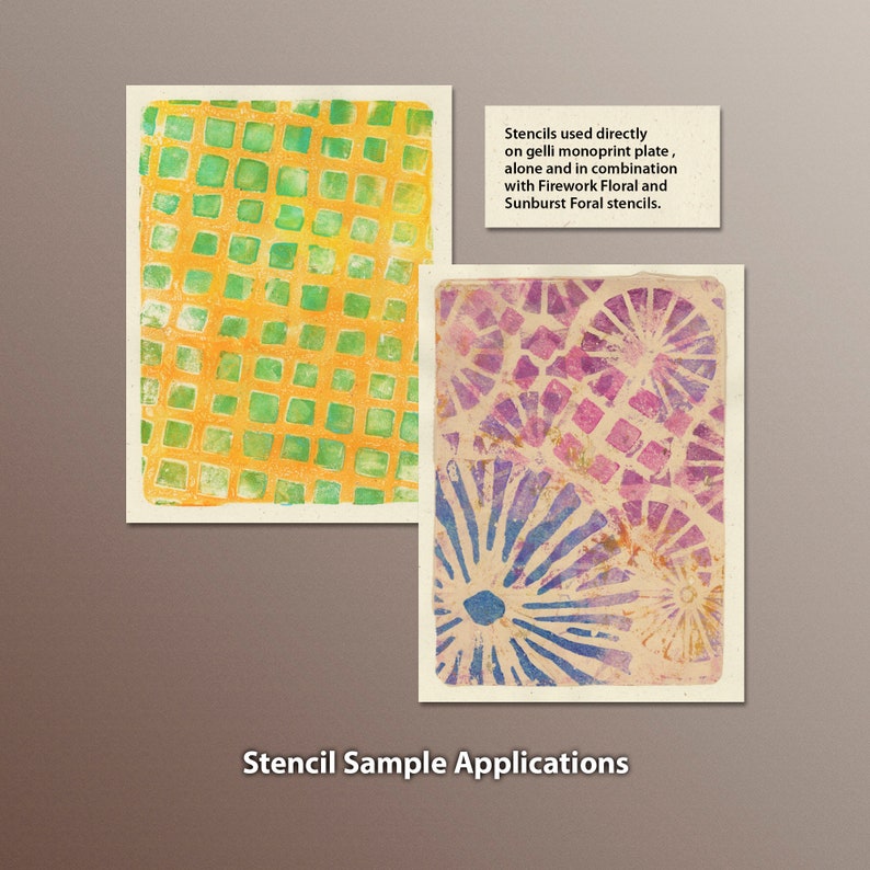 Mosaic Tile Squares Stencil - Etsy