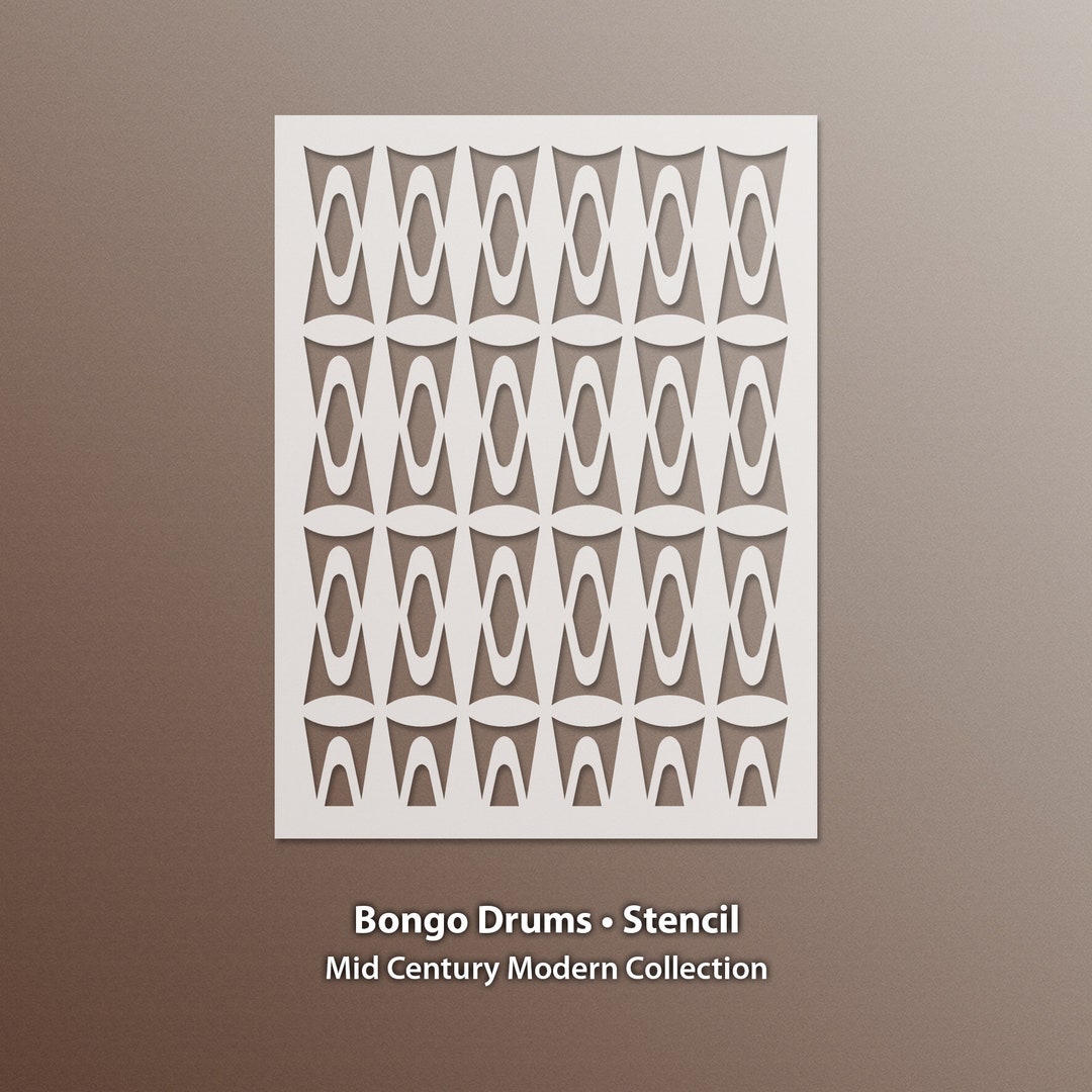 Bongo Drums Stencil Mid Century Modern Design Collection - Etsy