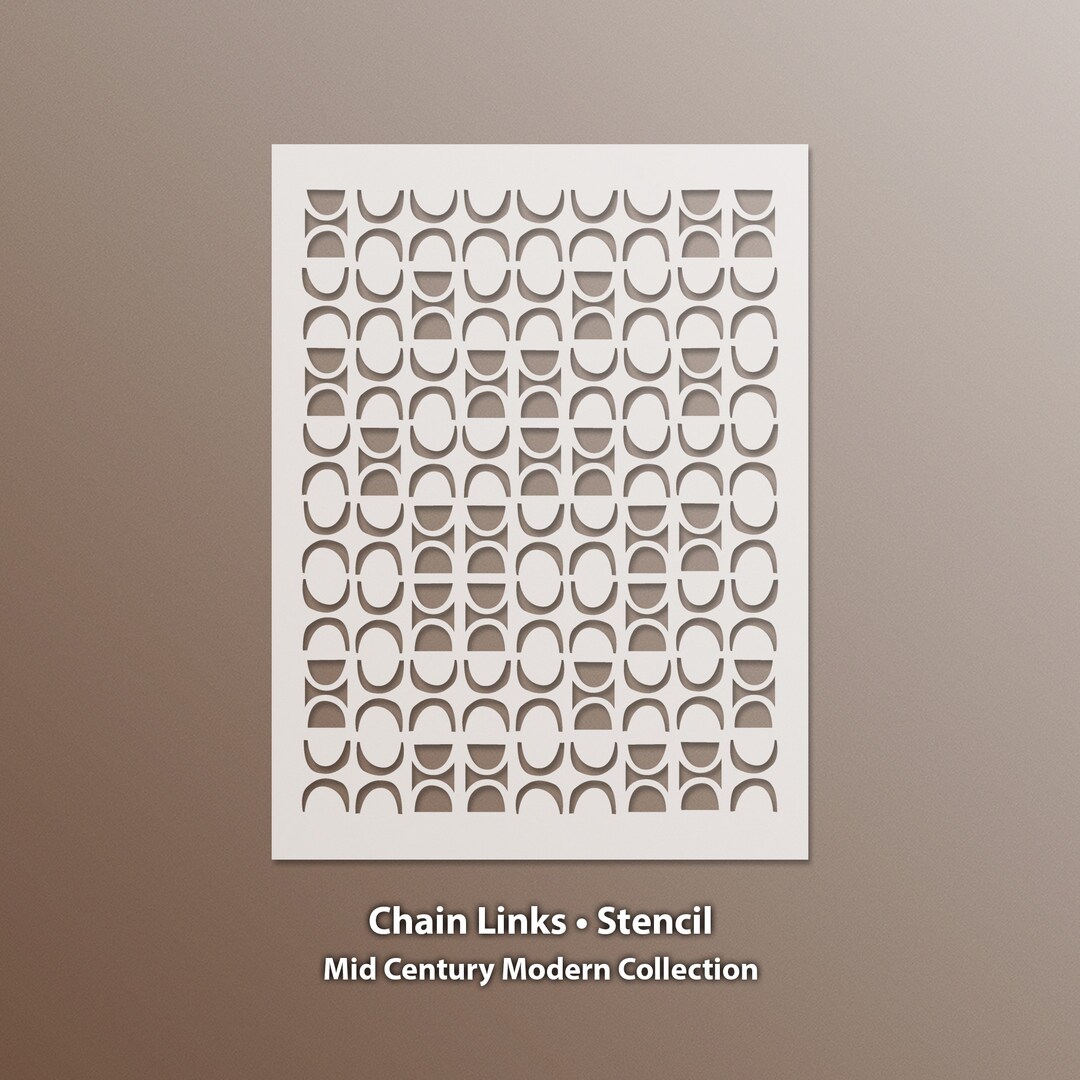Chain Links Stencil, Mid Century Modern Design Collection - Etsy