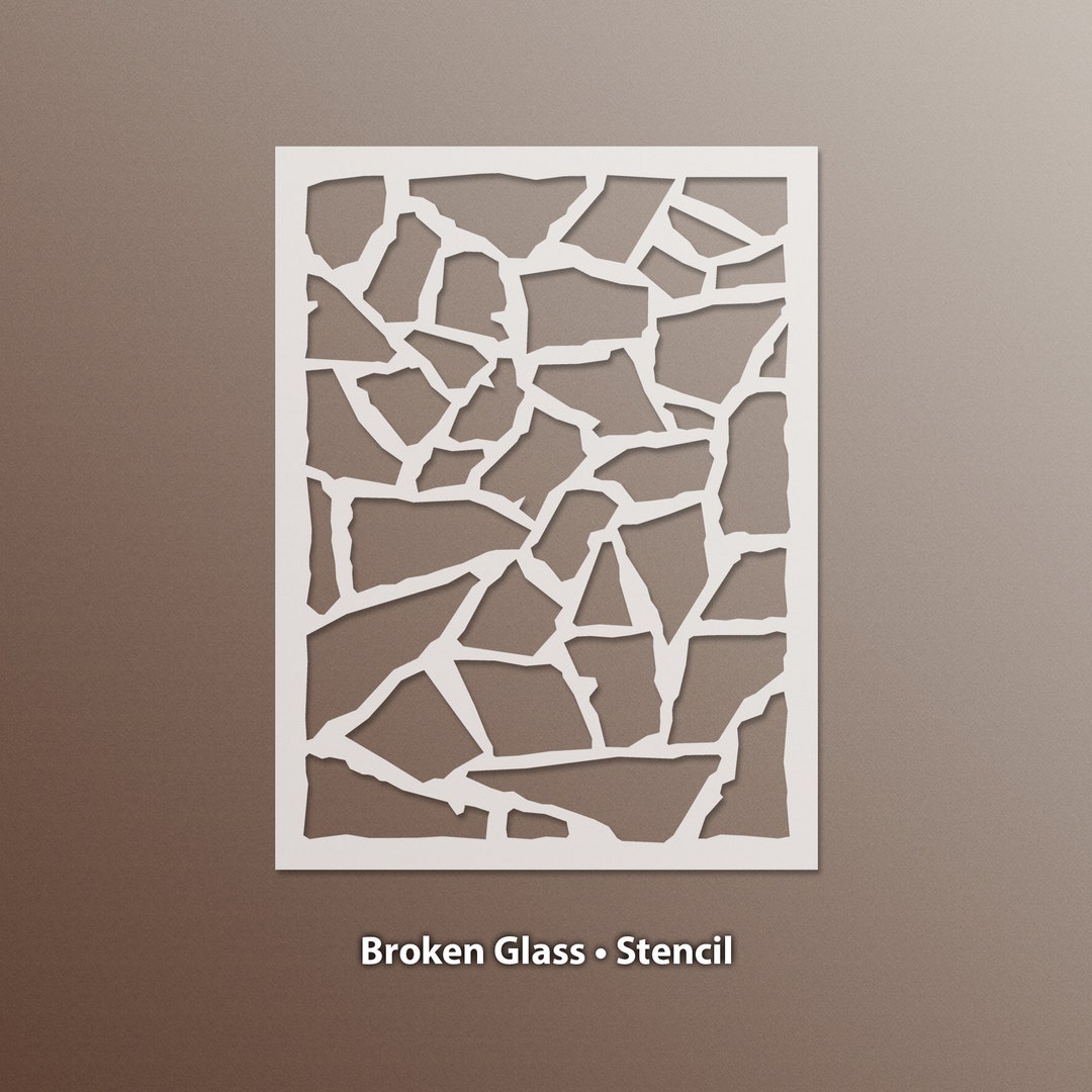Broken Glass Stencil - Etsy