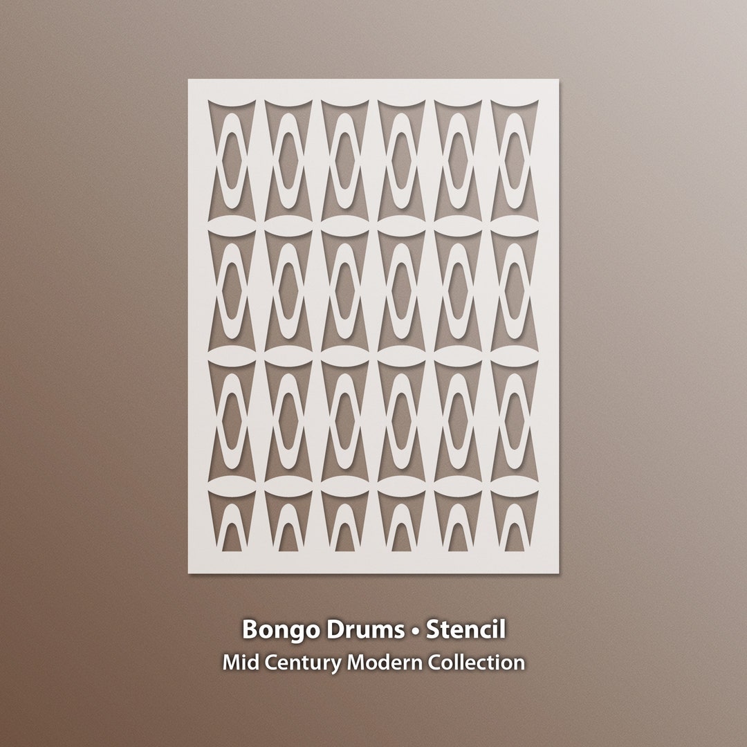 Bongo Drums Stencil, Mid Century Modern Design Collection - Etsy