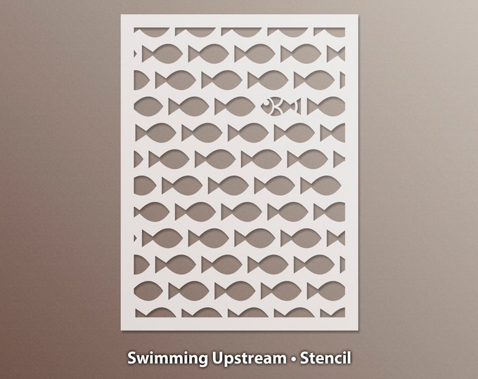 Swimming Upstream Fish Stencil - Etsy