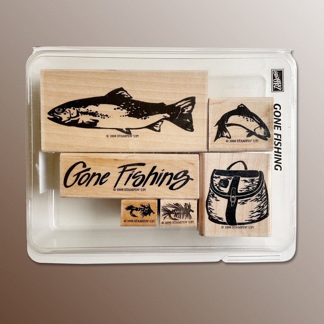 Gone Fishing Stamps by Stampin' Up, Set of 6, 1998, Retired - Etsy