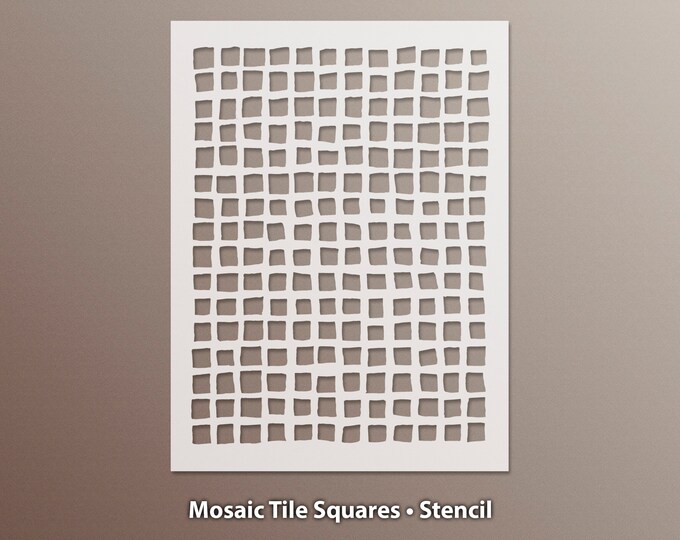 Mosaic Tile Squares Stencil - Etsy